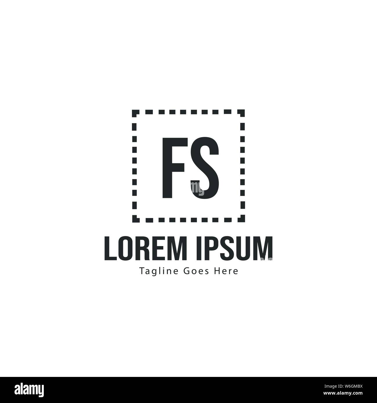 Initial FS logo template with modern frame. Minimalist FS letter logo ...