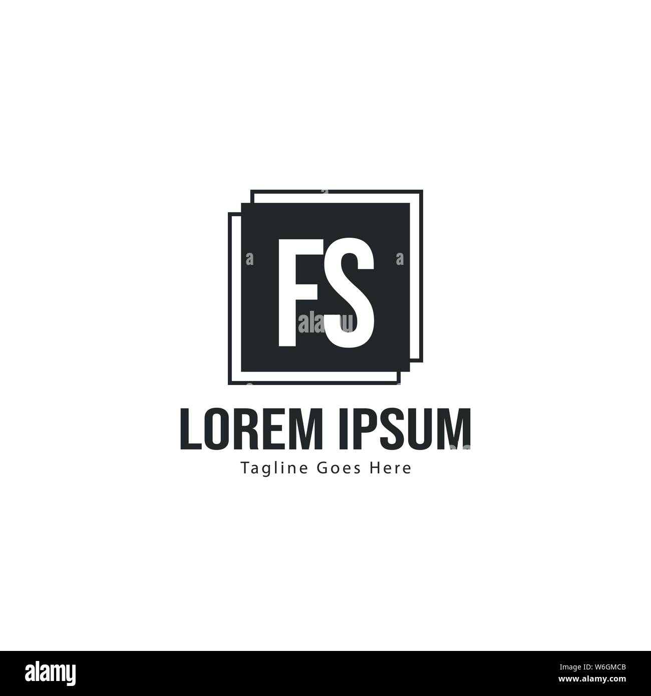 Initial FS logo template with modern frame. Minimalist FS letter logo ...