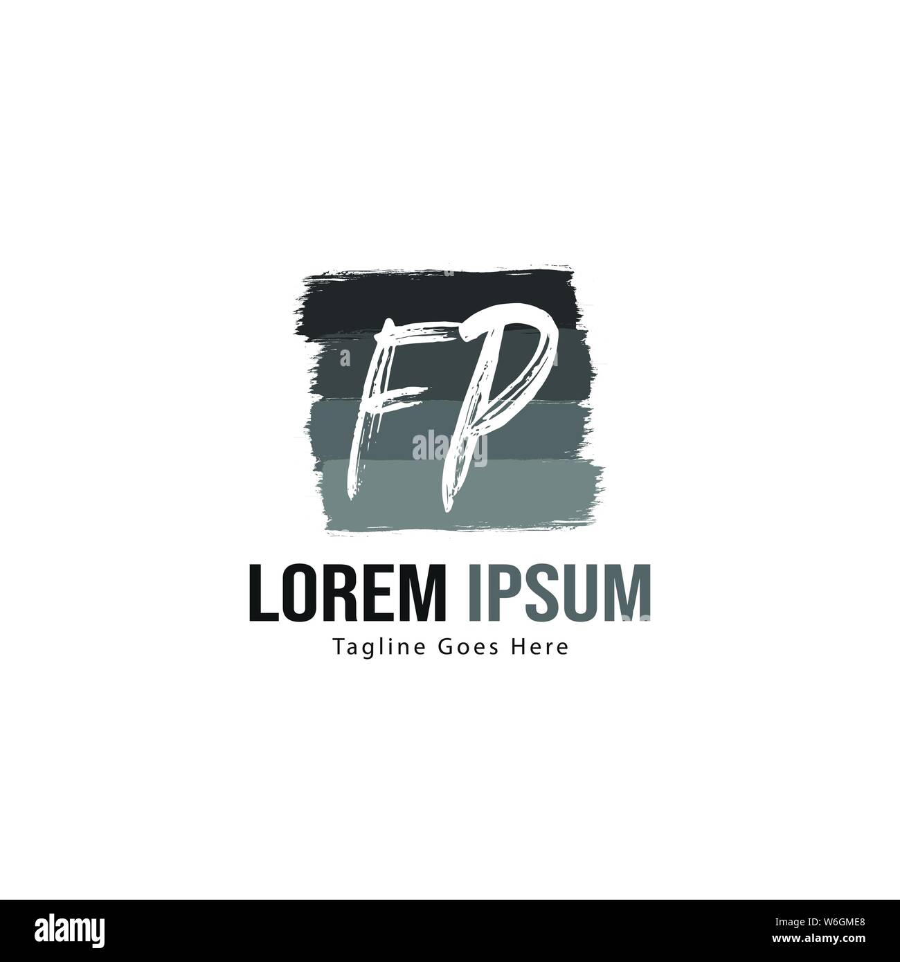 Initial FP logo template with modern frame. Minimalist FP letter logo ...