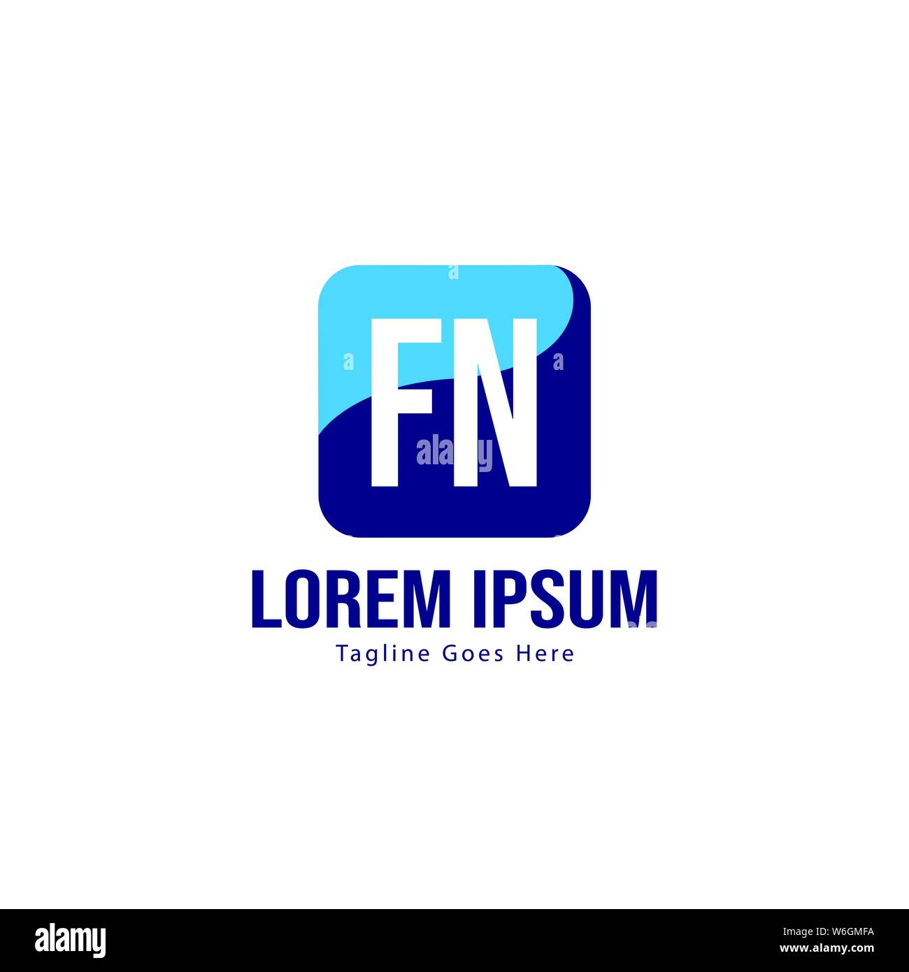 Initial FN logo template with modern frame. Minimalist FN letter logo ...