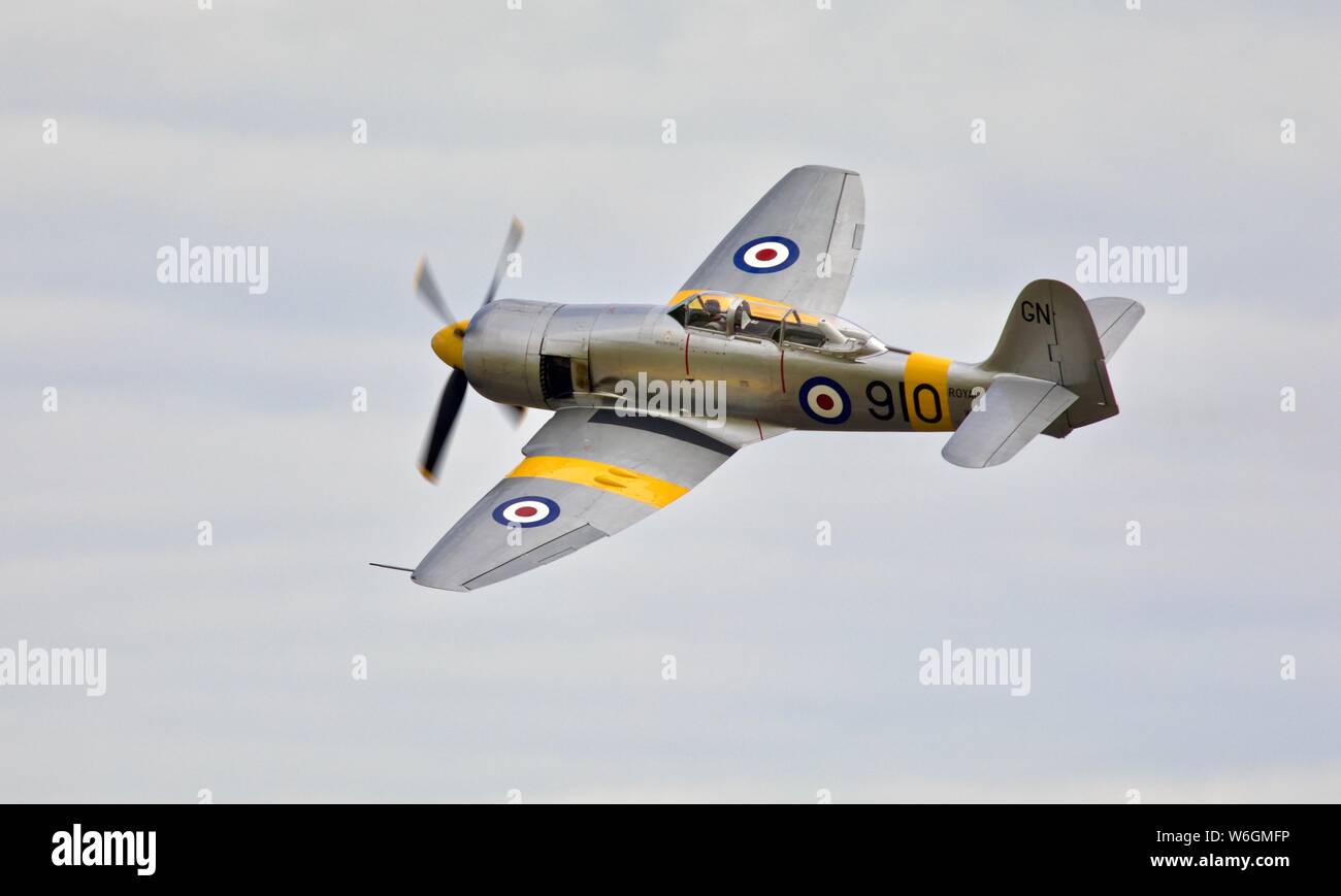 Hawker Sea Fury T.20 WG655 (G-INVN) airborne at the 2019 Flying Legends ...