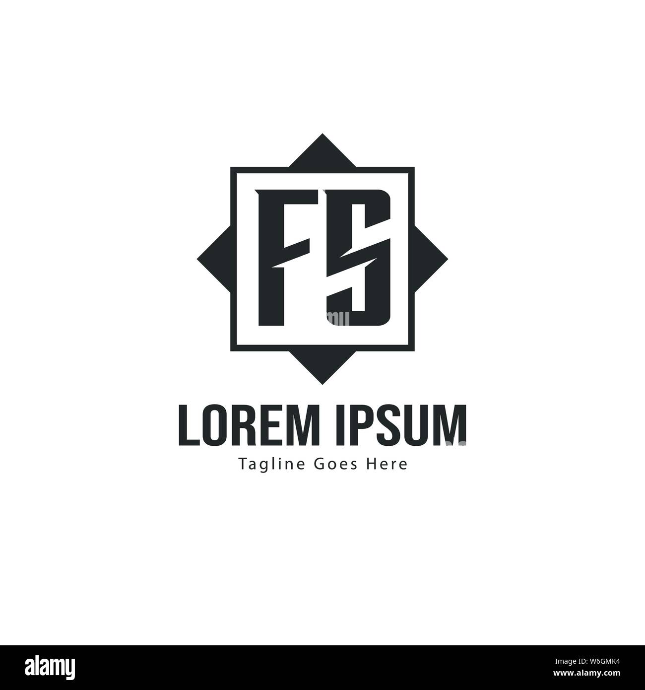 Initial FS logo template with modern frame. Minimalist FS letter logo ...
