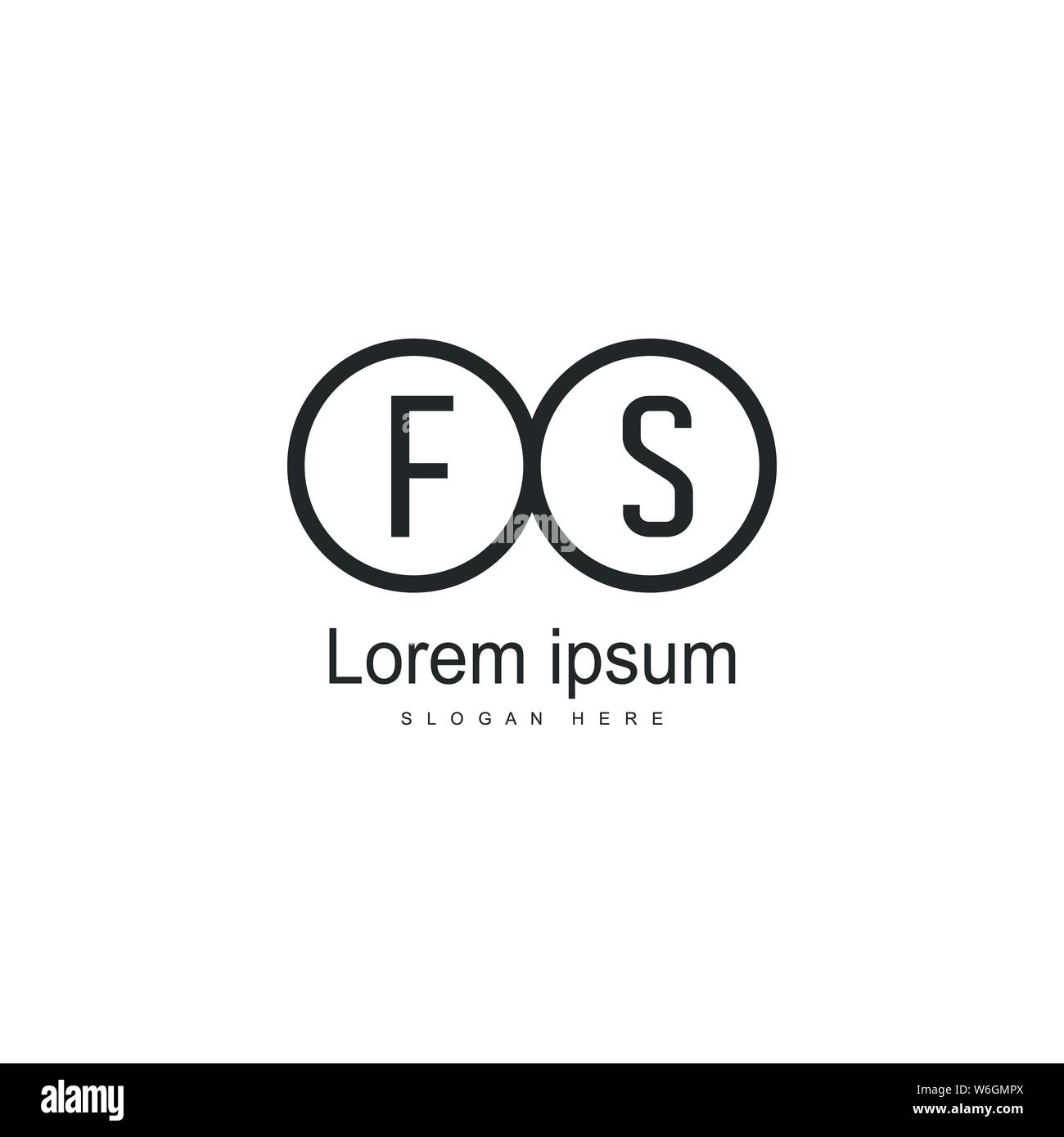 Initial FS logo template with modern frame. Minimalist FS letter logo ...