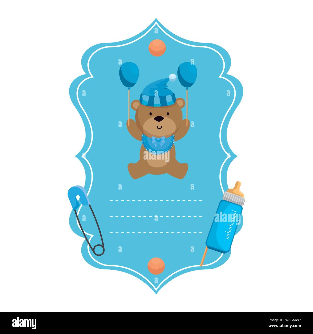 baby shower card with little bear teddy Stock Vector Image & Art - Alamy