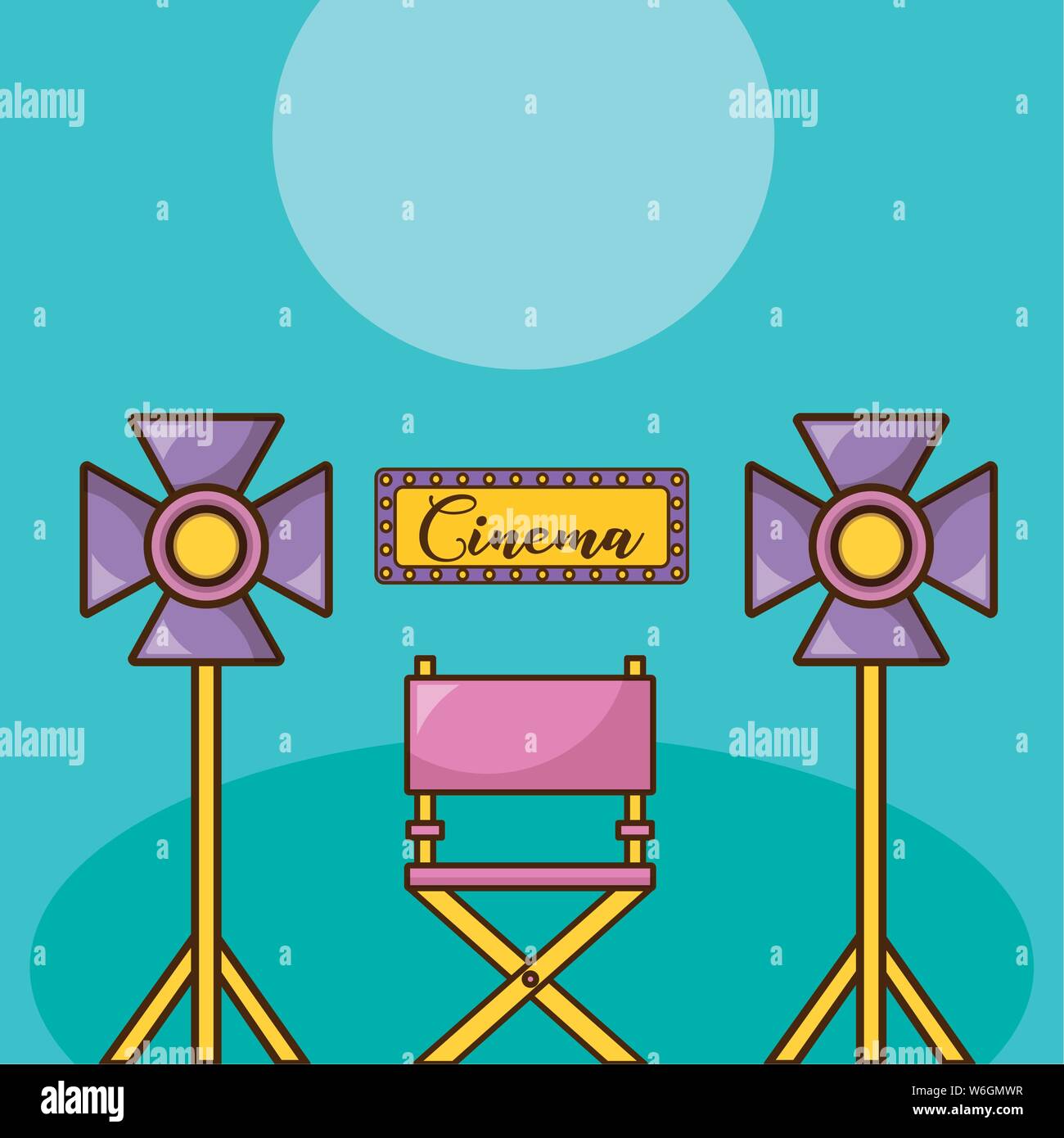 Cinema icon set over blue background design Stock Vector Image & Art ...