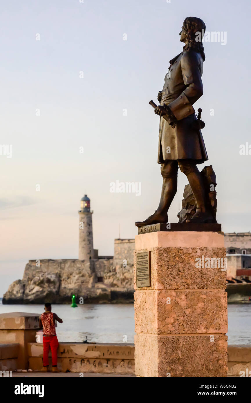 Statue of explorer, Morro Castle; Havana, Cuba Stock Photo - Alamy
