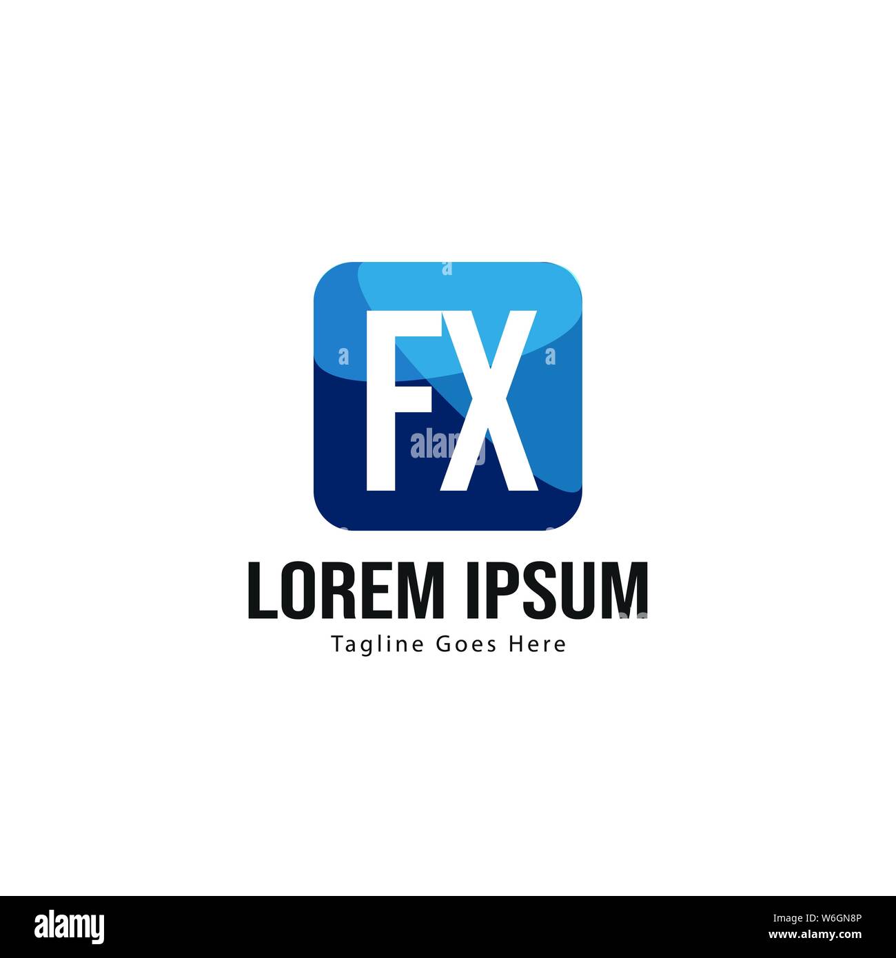 Initial FX logo template with modern frame. Minimalist FX letter logo ...