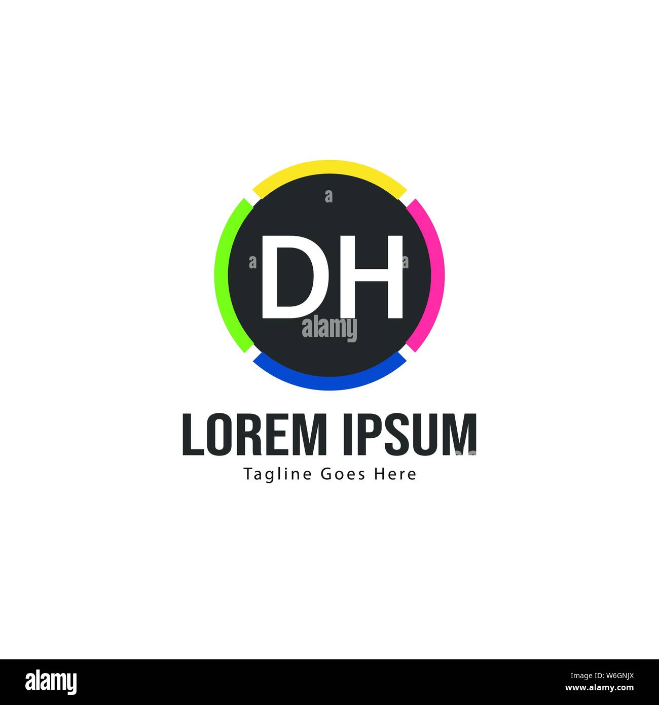 DH Letter Logo Design. Creative Modern DH Letters Icon Illustration ...