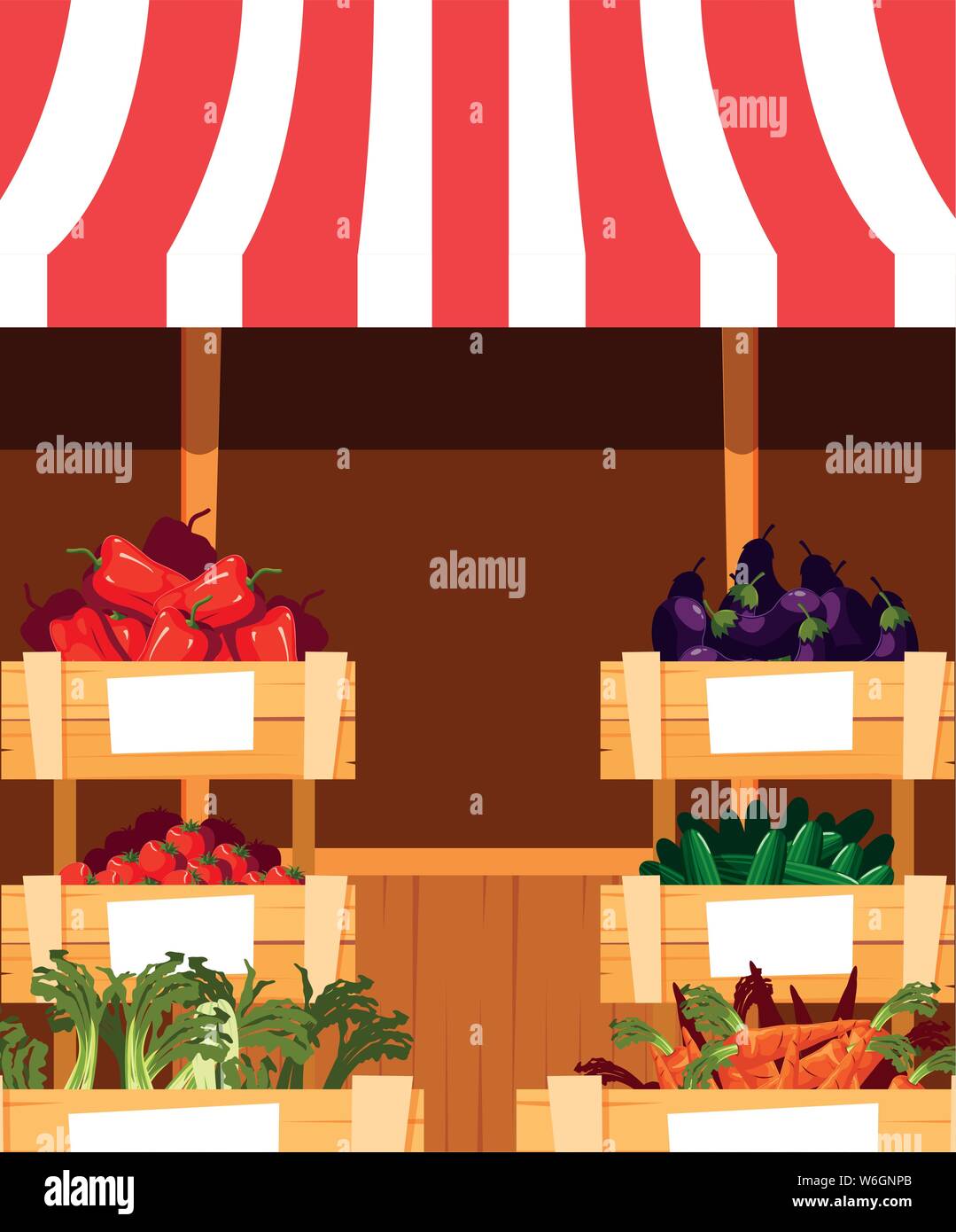 stand selling vegetables and fruits vector illustration Stock Vector ...