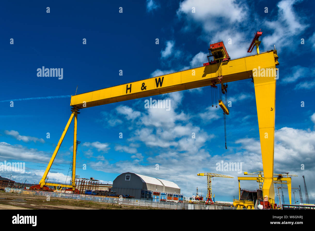 The Goliath crane at Harland & Wolff shipyard, Belfast, Northern ...