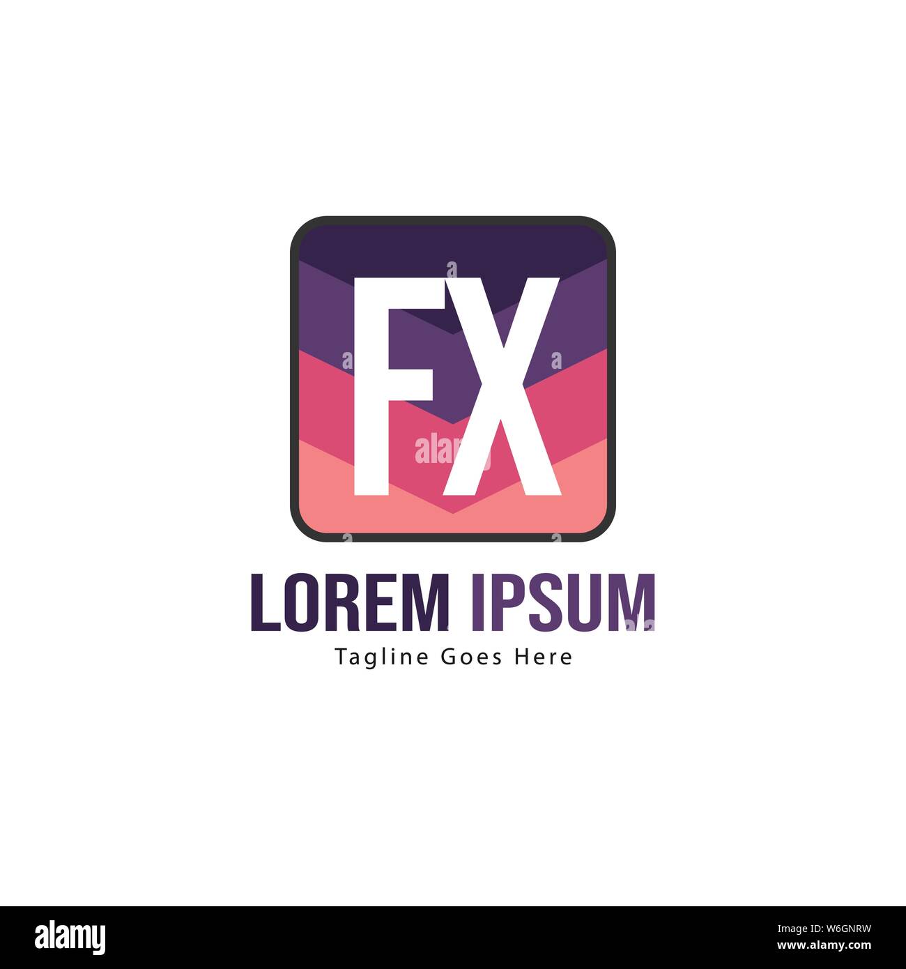 Initial FX logo template with modern frame. Minimalist FX letter logo ...