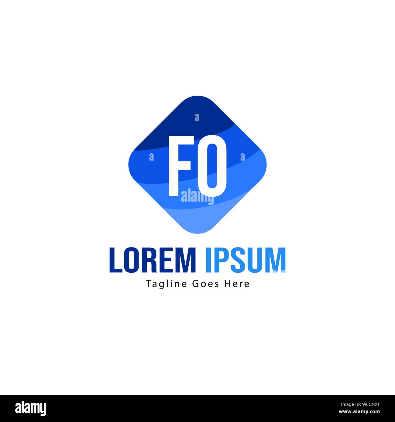 Initial FO logo template with modern frame. Minimalist FO letter logo ...