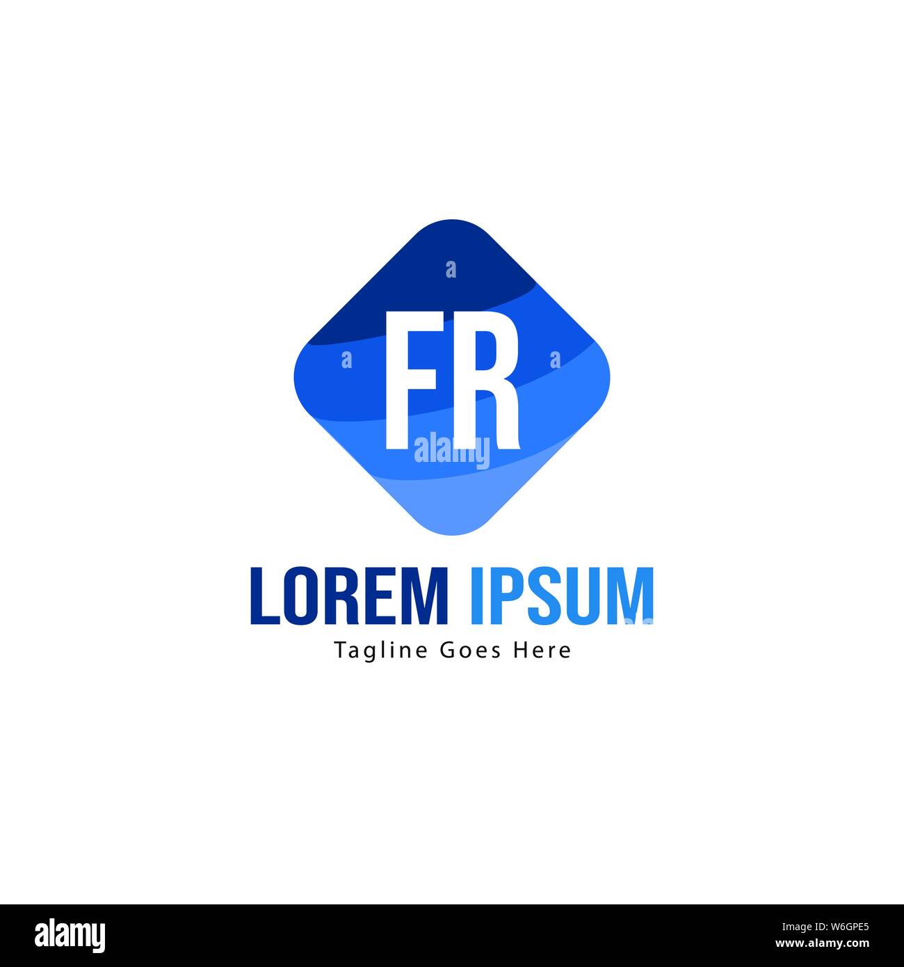 Initial FR logo template with modern frame. Minimalist FR letter logo ...