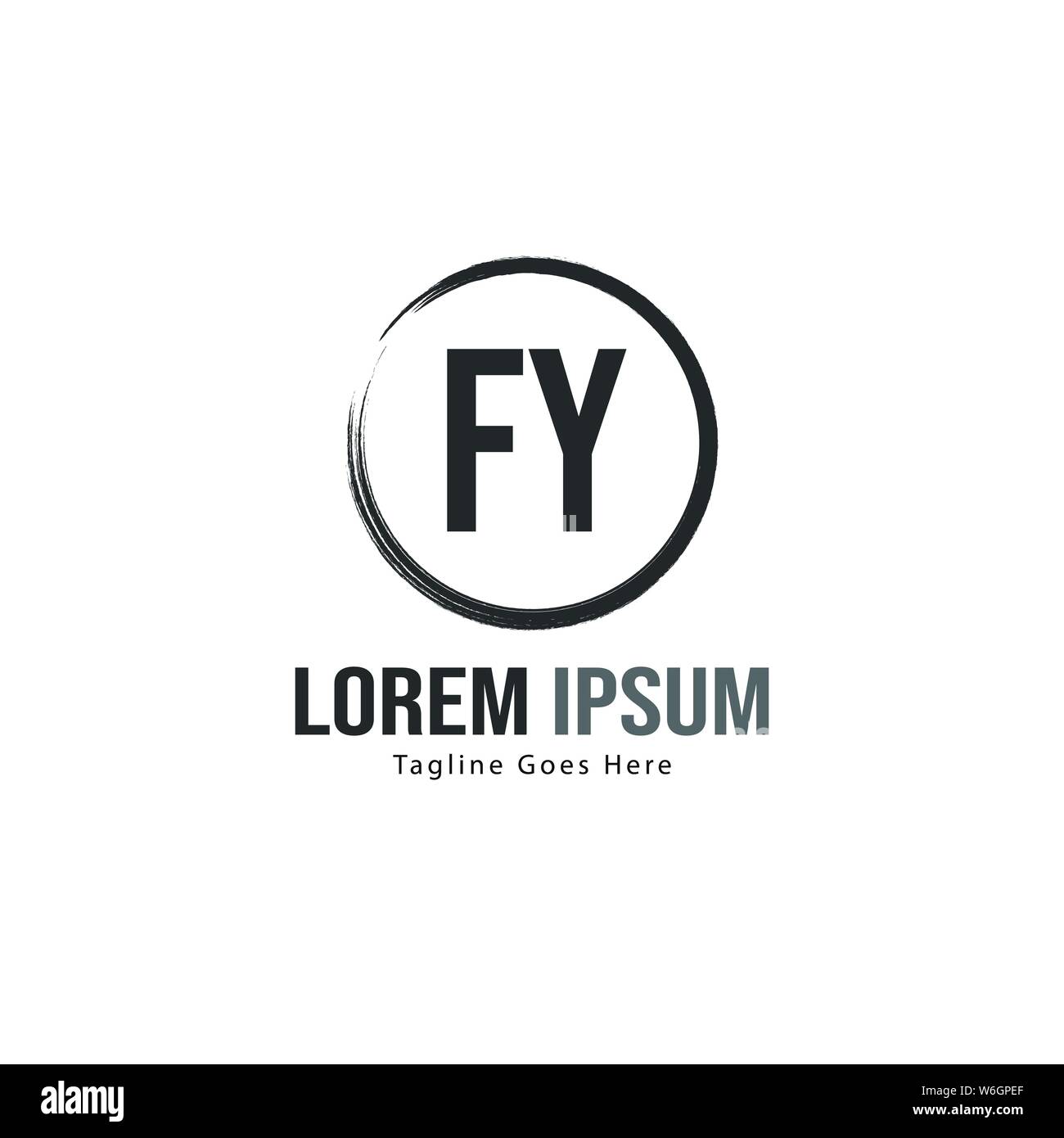 Initial FY logo template with modern frame. Minimalist FY letter logo ...