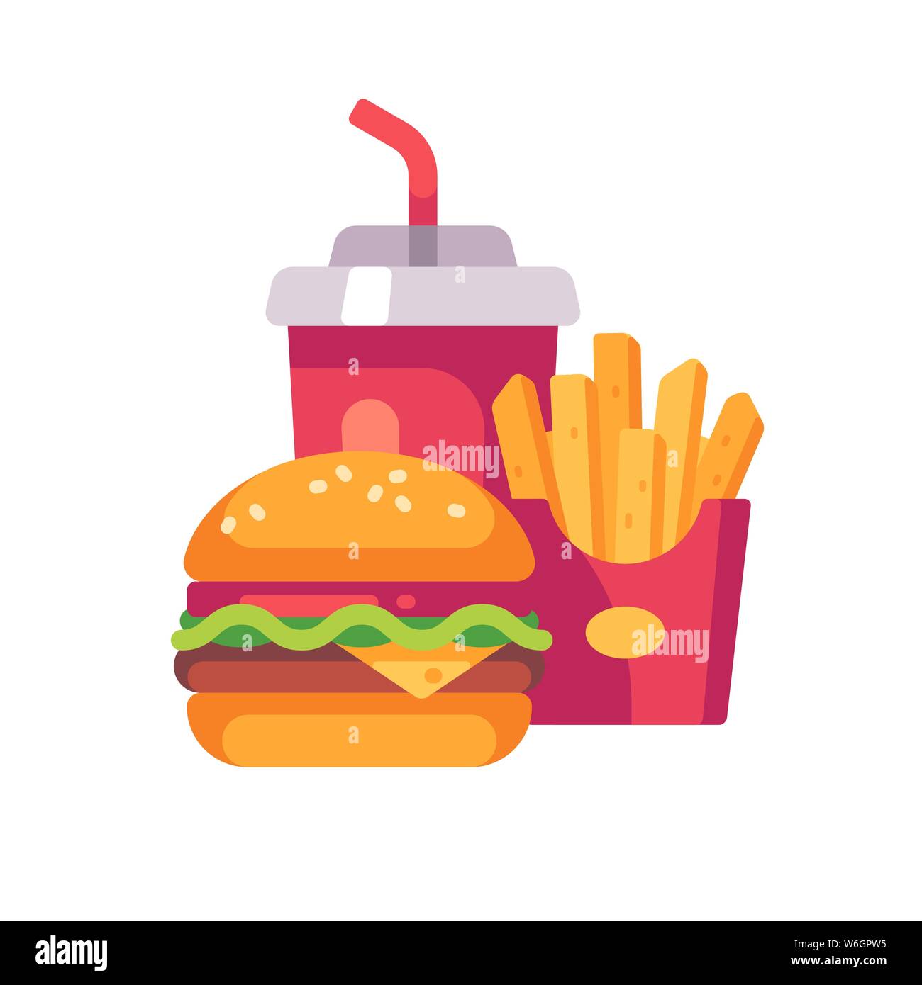 Burger salad french fries Stock Vector Images - Alamy