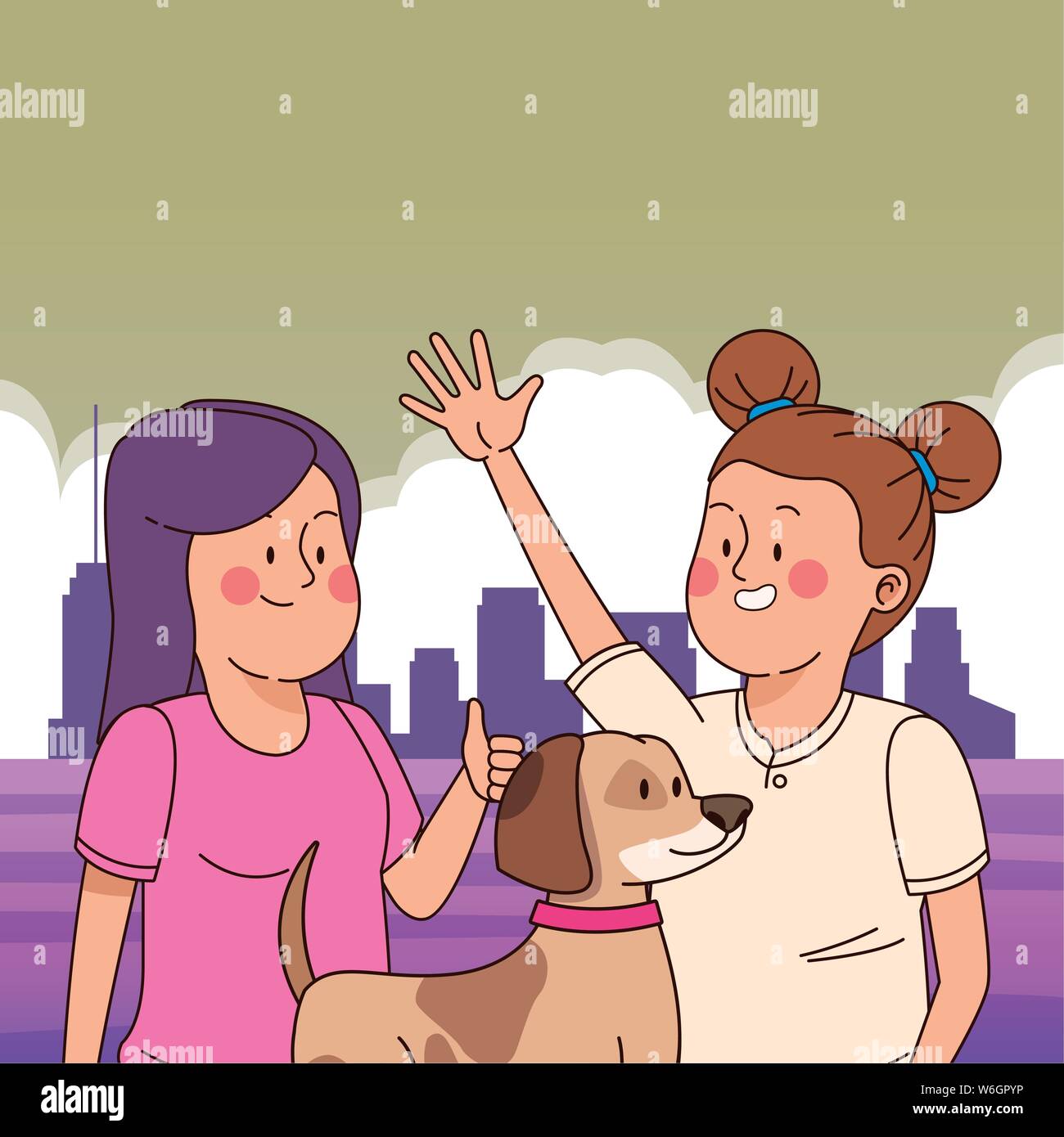 Teenagers friends smiling and having fun cartoon Stock Vector Image ...