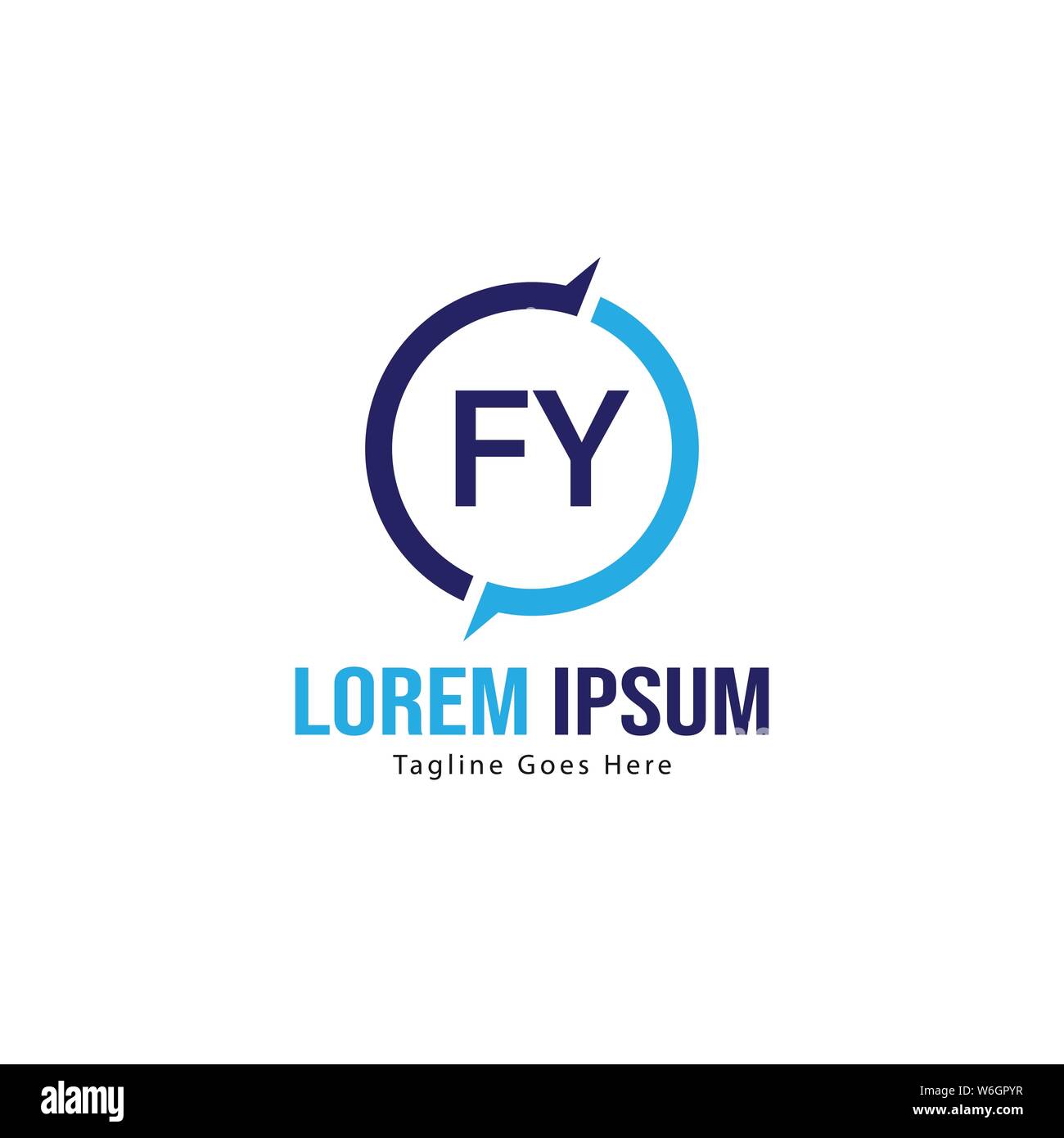 Initial FY logo template with modern frame. Minimalist FY letter logo ...