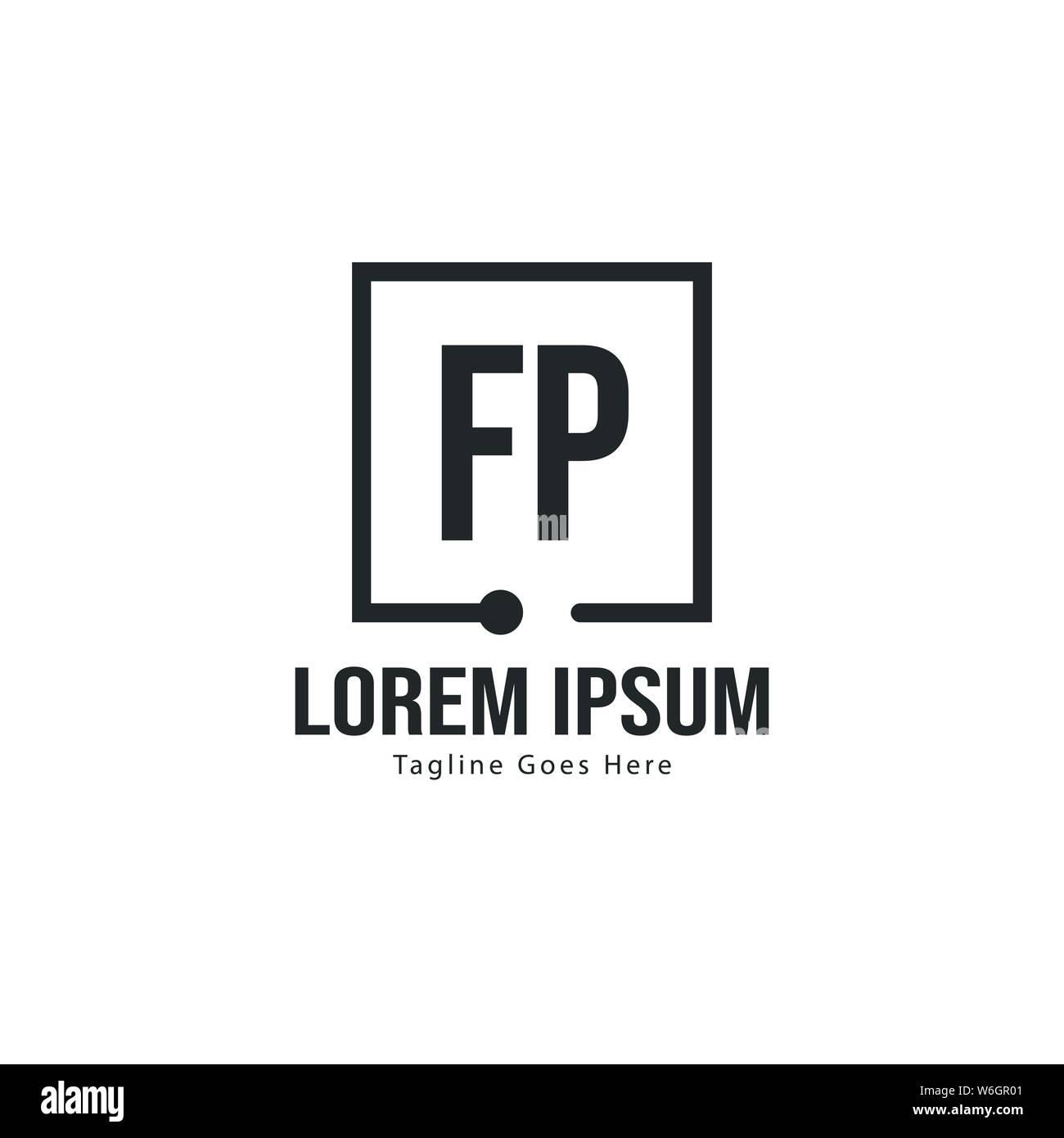 Initial FP logo template with modern frame. Minimalist FP letter logo ...