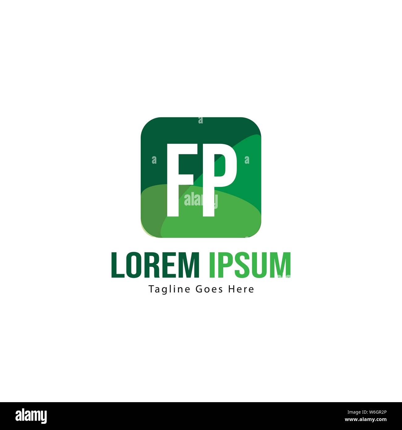 Initial FP logo template with modern frame. Minimalist FP letter logo ...