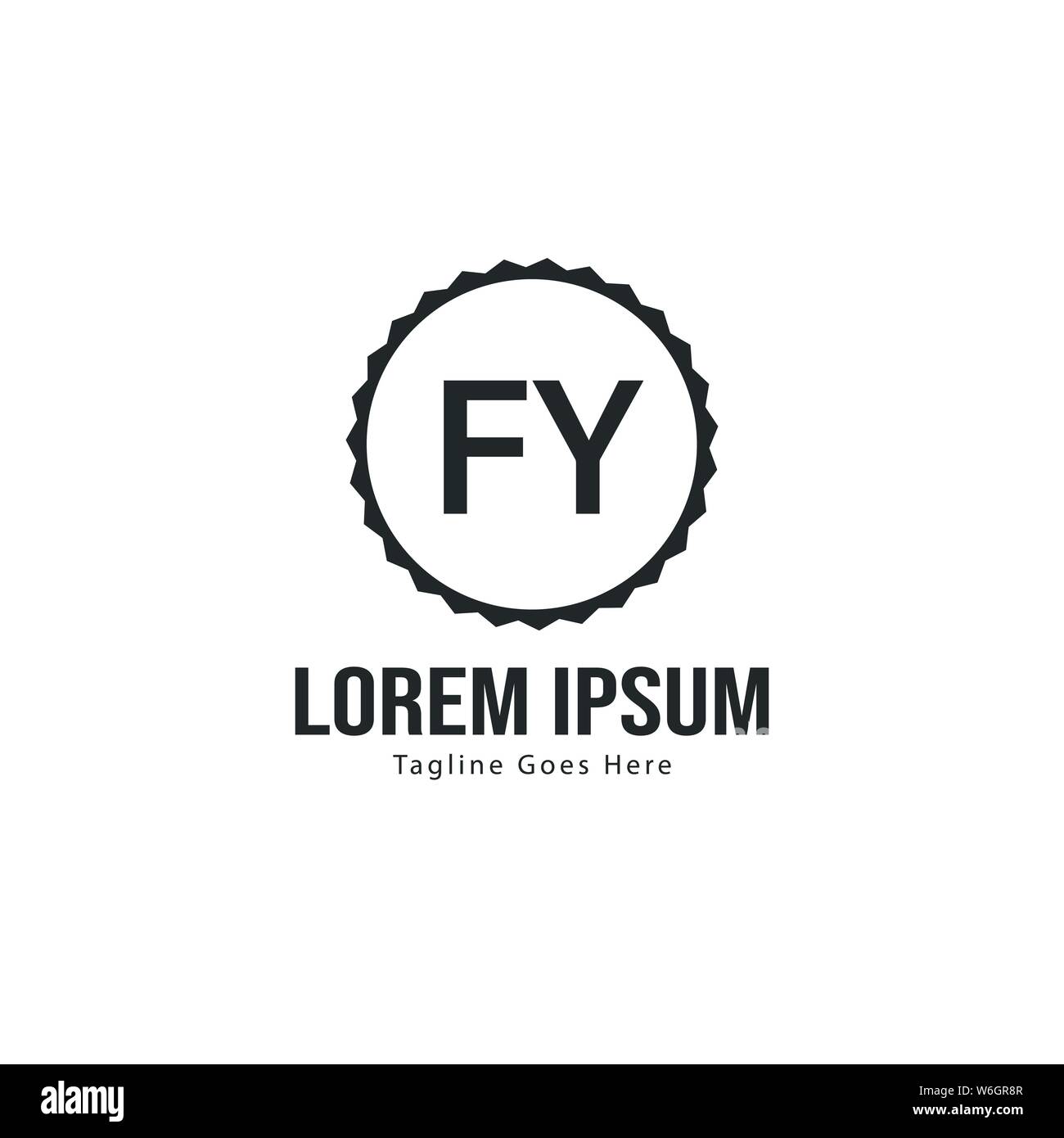 Initial FY logo template with modern frame. Minimalist FY letter logo ...