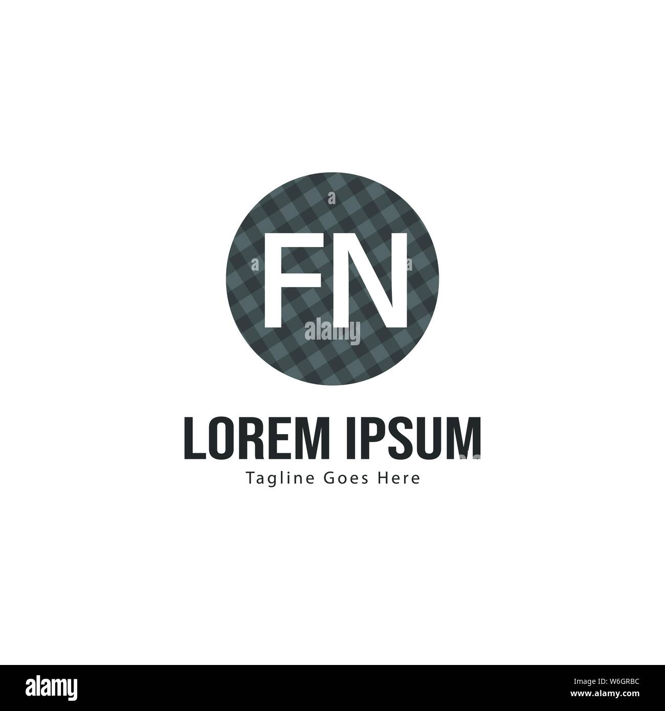Initial FN logo template with modern frame. Minimalist FN letter logo ...