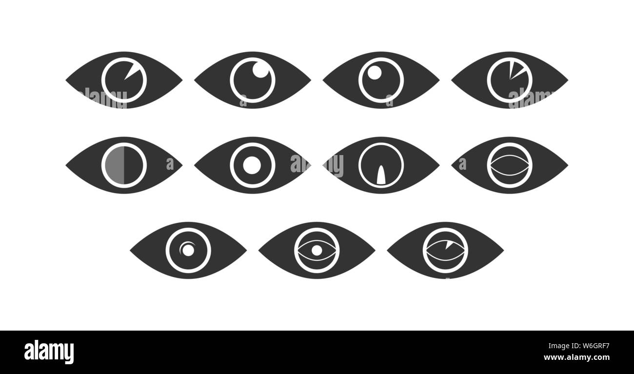 Set of eye icons. Flat design. Set of buttons Stock Vector Image & Art ...