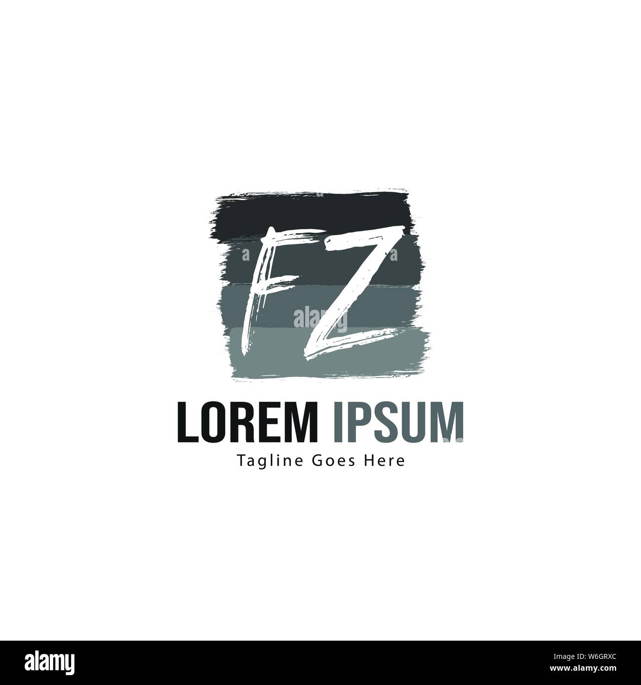 Initial FZ logo template with modern frame. Minimalist FZ letter logo ...