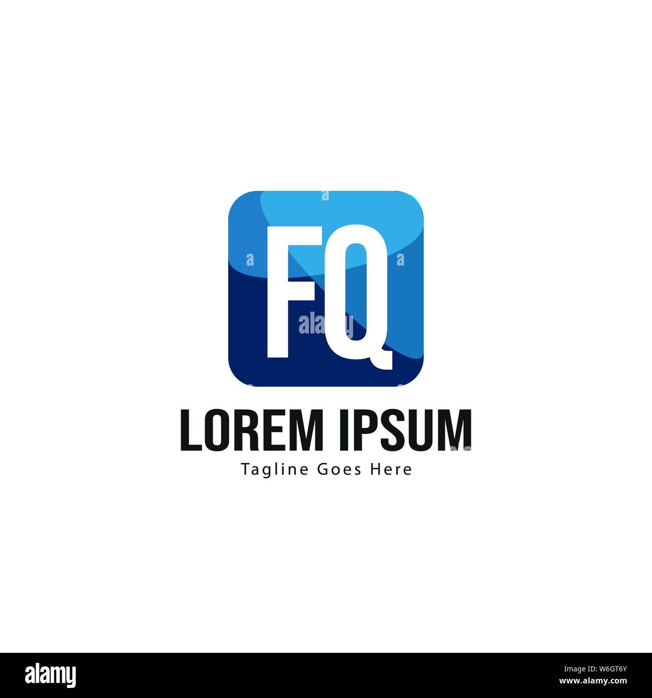 Initial FQ logo template with modern frame. Minimalist FQ letter logo ...