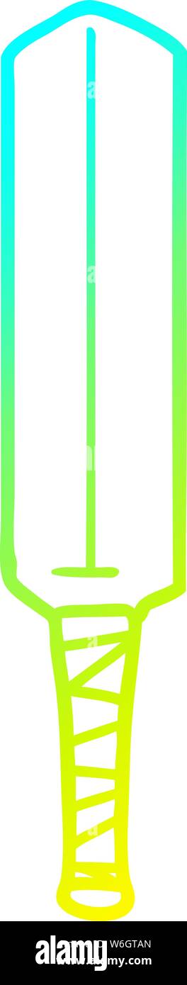 cold gradient line drawing of a cartoon cricket bat Stock Vector Image ...