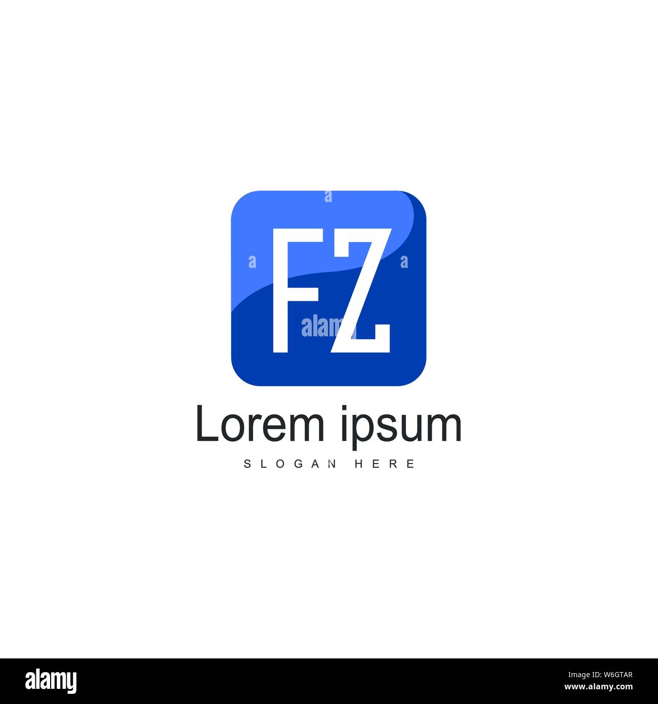 Initial FZ logo template with modern frame. Minimalist FZ letter logo ...