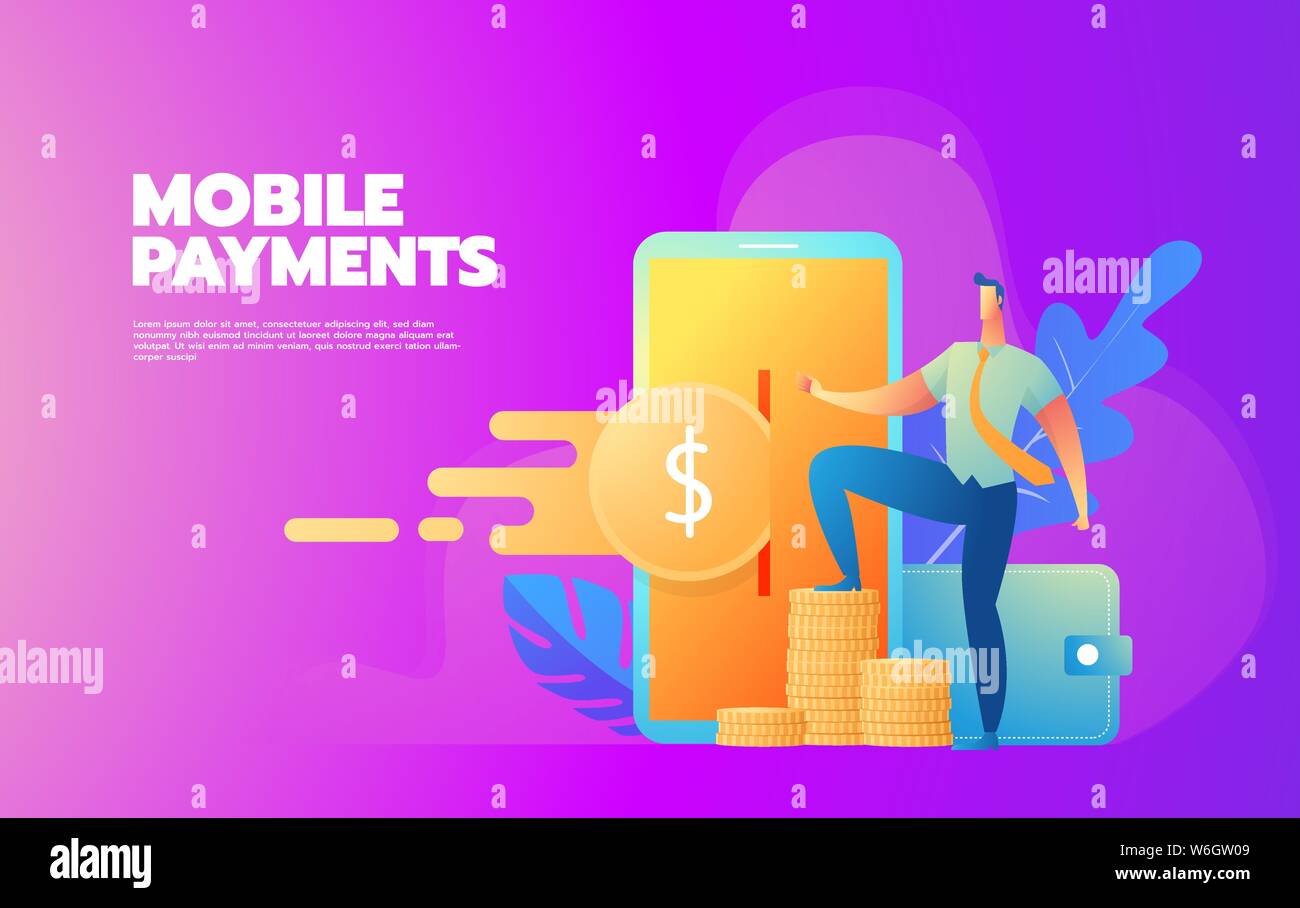 Flat design style vector illustration of modern smartphone with ...