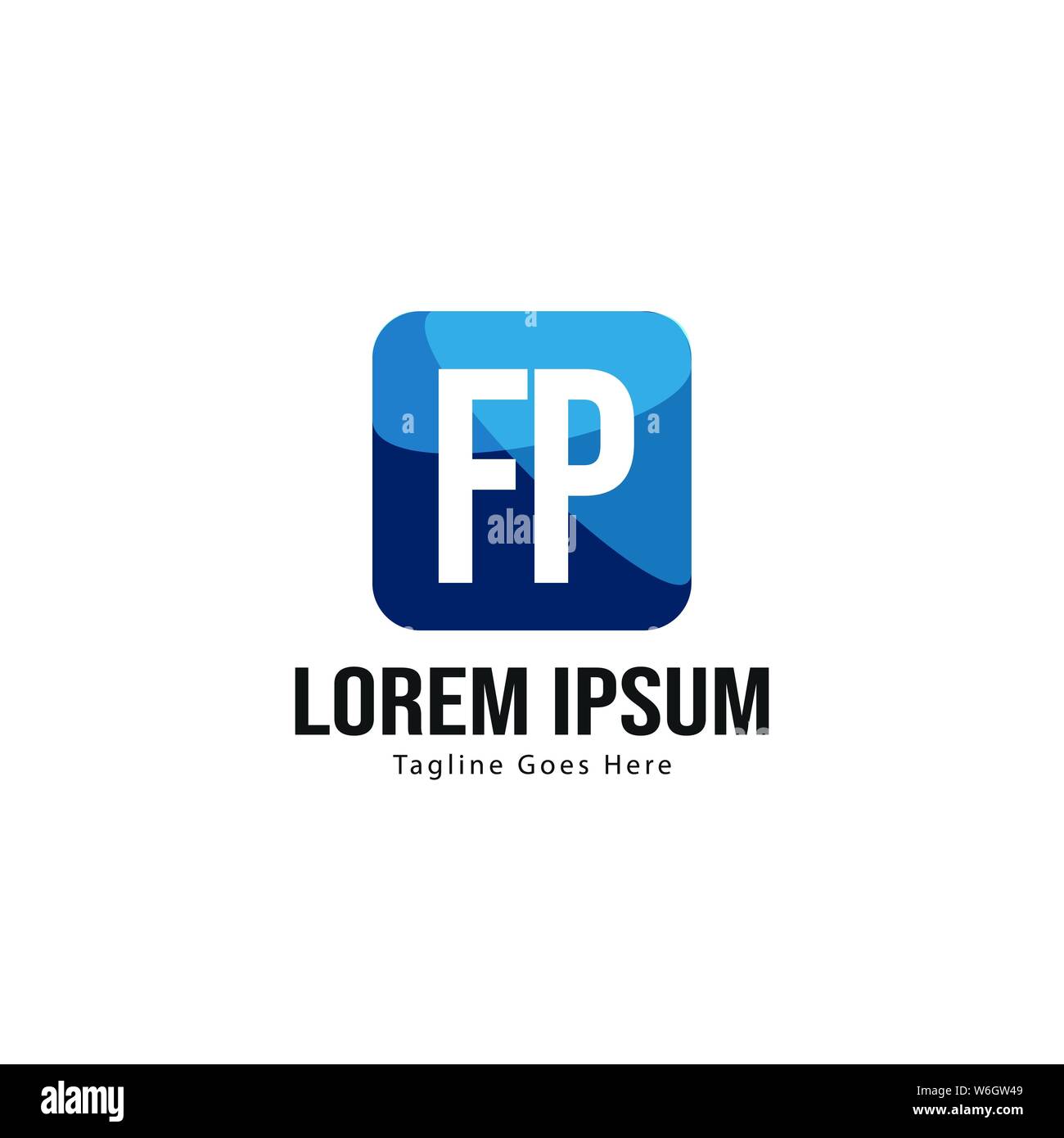 Initial FP logo template with modern frame. Minimalist FP letter logo ...