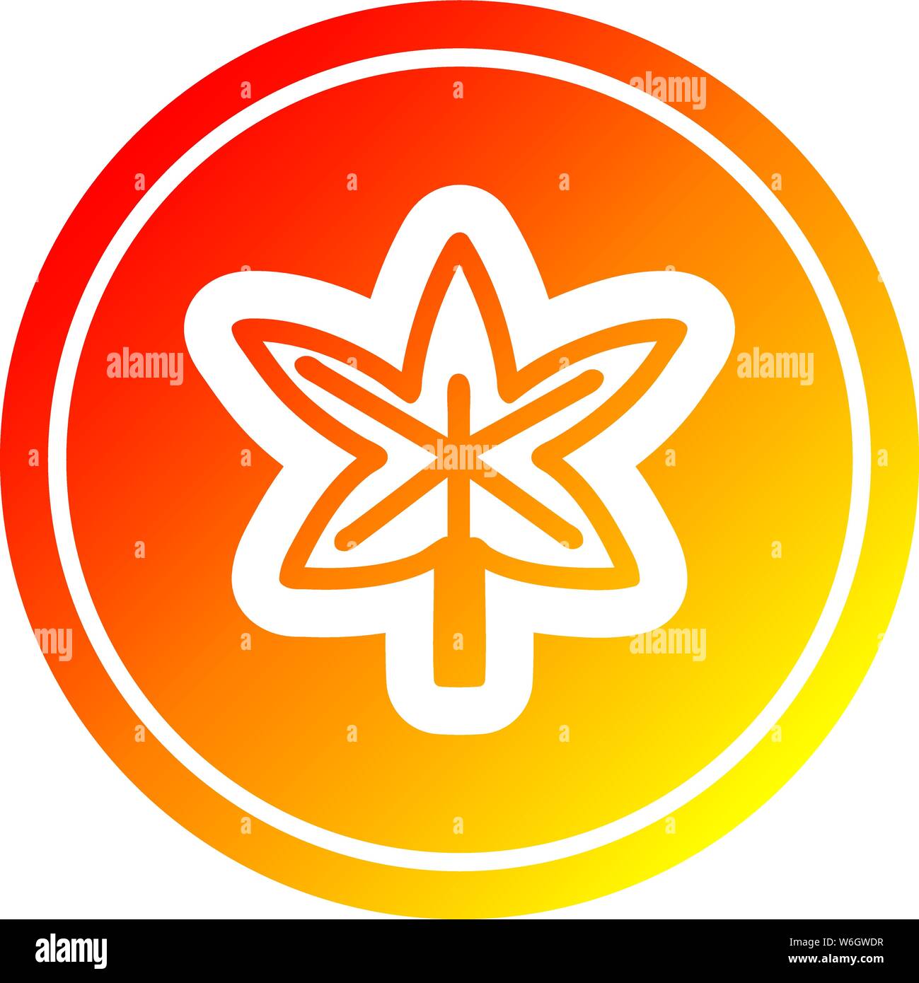 marijuana leaf circular icon with warm gradient finish Stock Vector Image & Art - Alamy