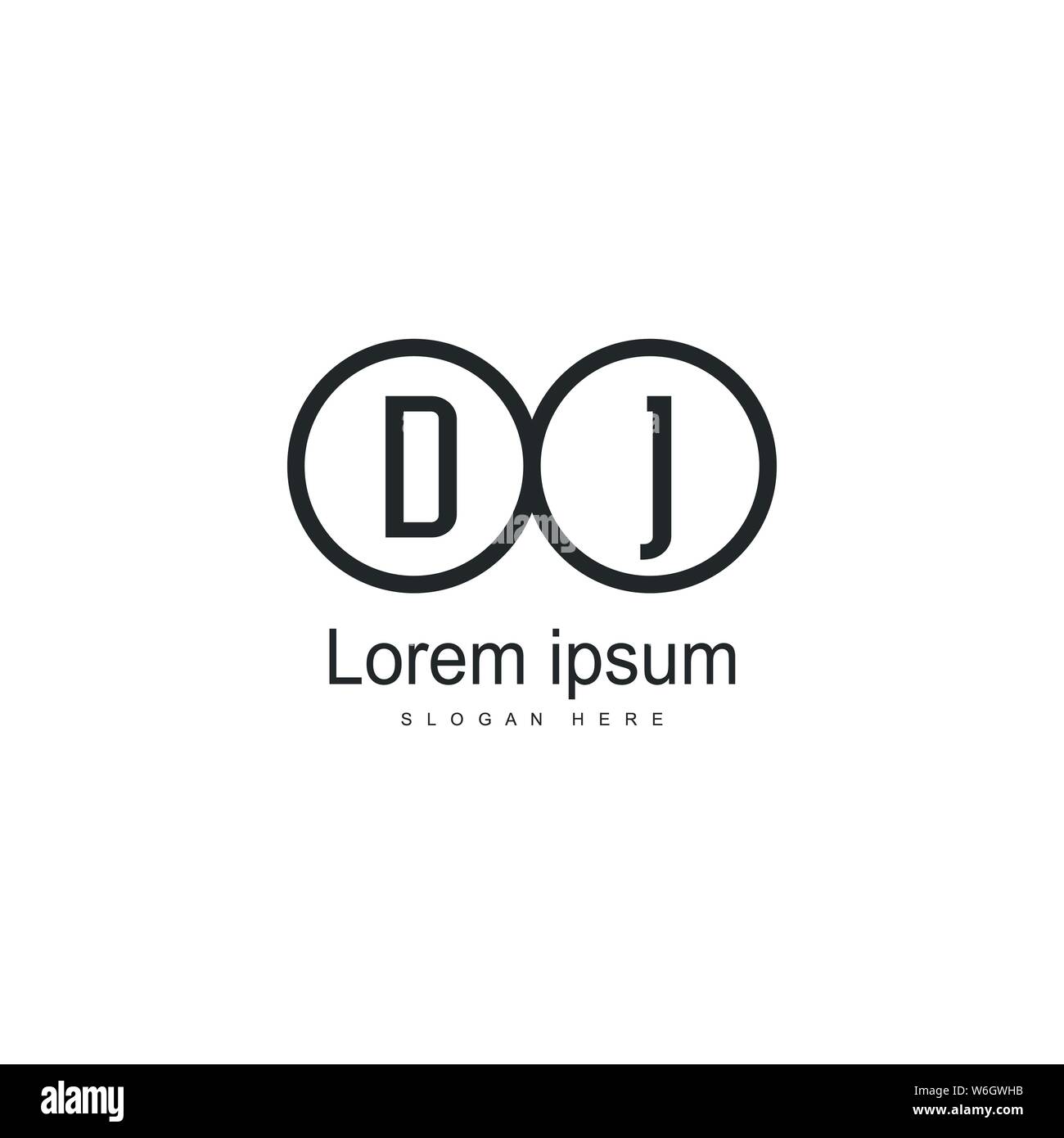 DJ Letter Logo Design. Creative Modern DJ Letters Icon Illustration ...