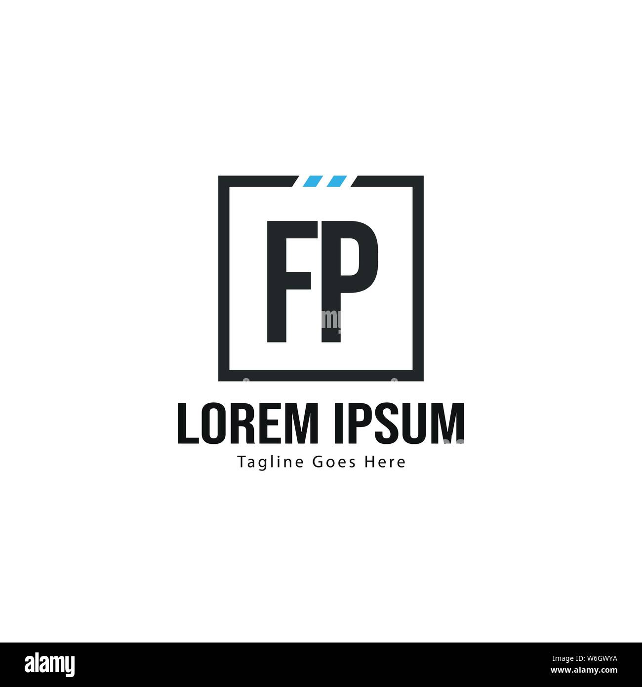 Initial FP logo template with modern frame. Minimalist FP letter logo ...