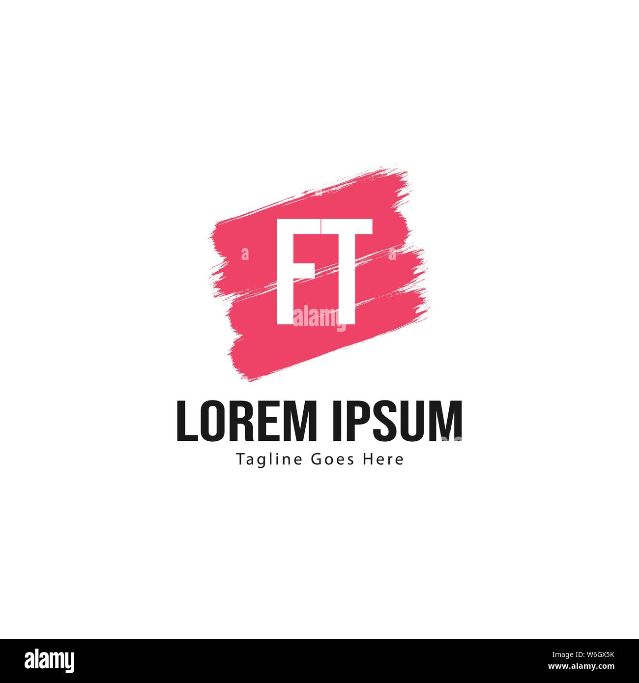 Initial FT logo template with modern frame. Minimalist FT letter logo ...