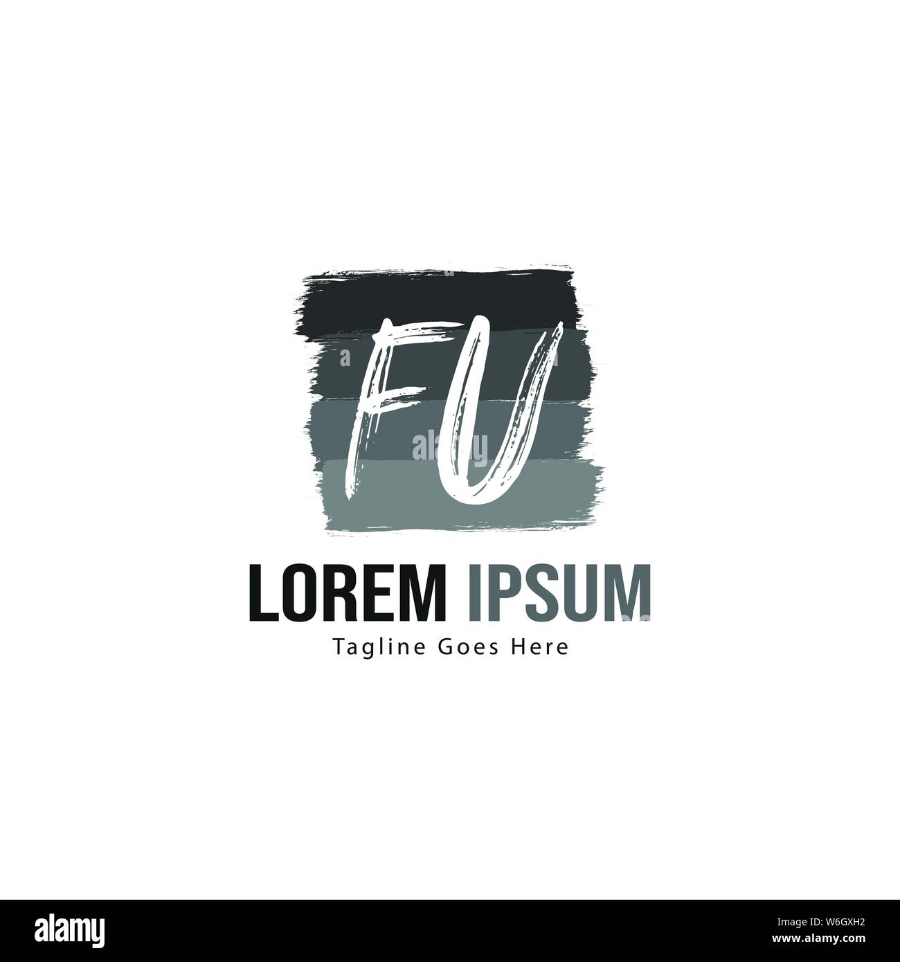 Initial FU logo template with modern frame. Minimalist FU letter logo ...