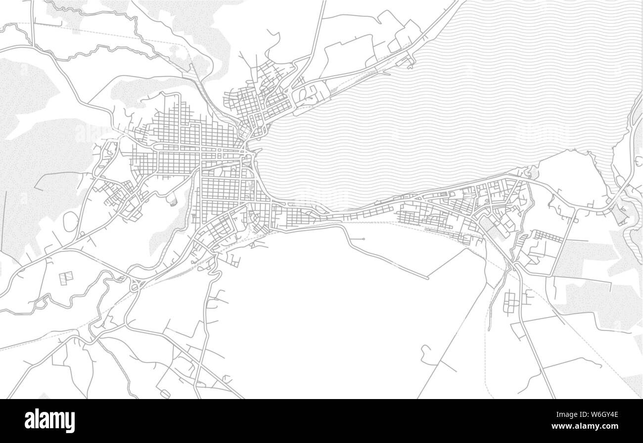 Matanzas, Matanzas, Cuba, bright outlined vector map with bigger and ...