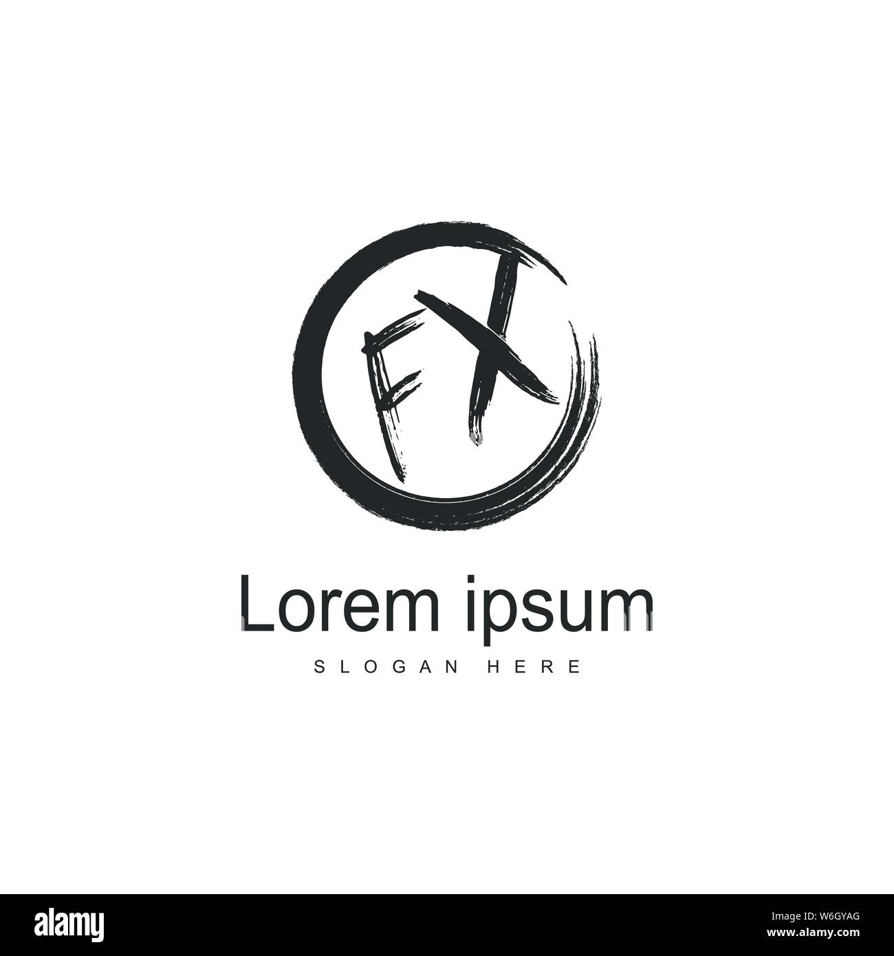 Initial FX logo template with modern frame. Minimalist FX letter logo ...