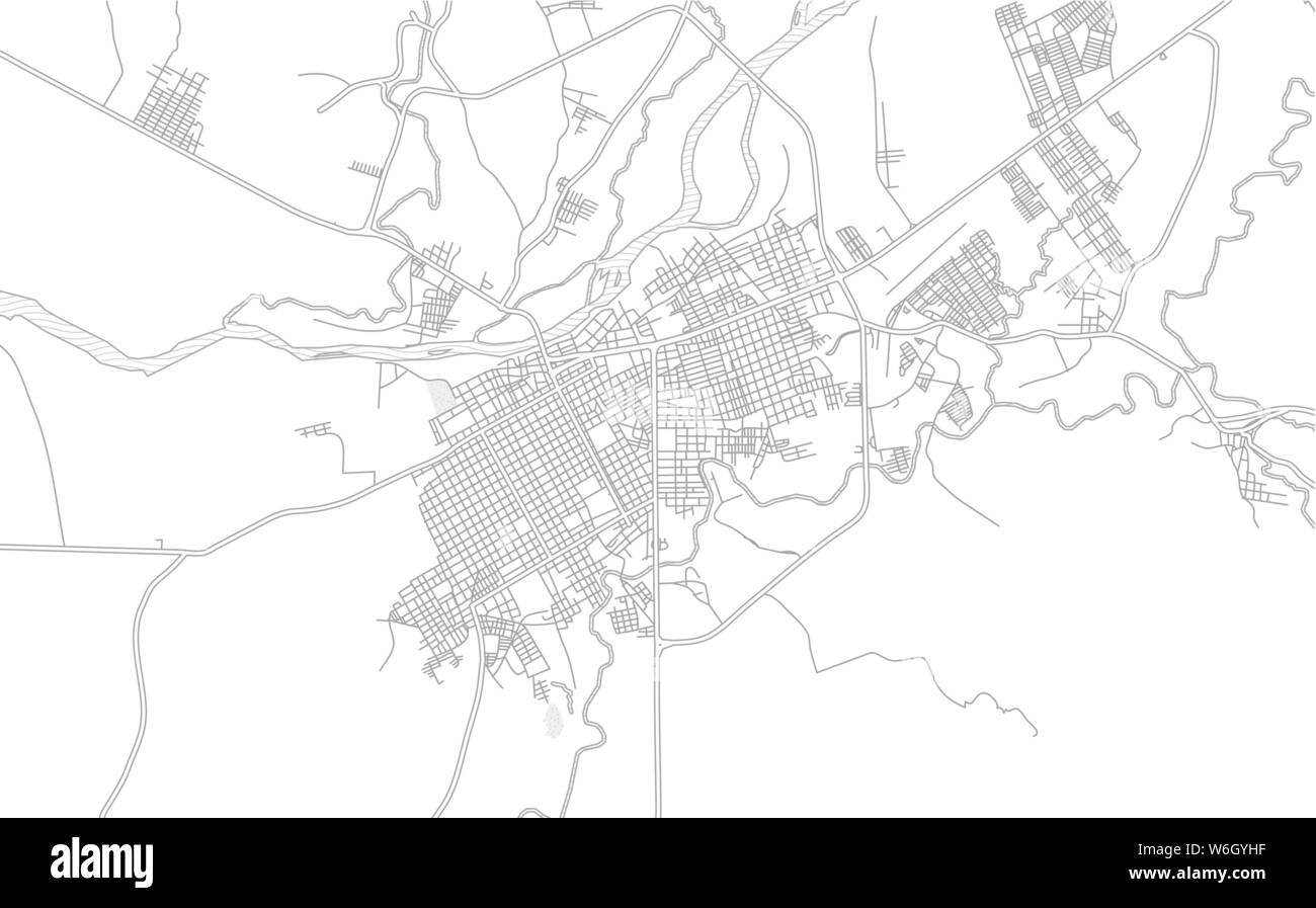 Choluteca, Choluteca, Honduras, bright outlined vector map with bigger ...