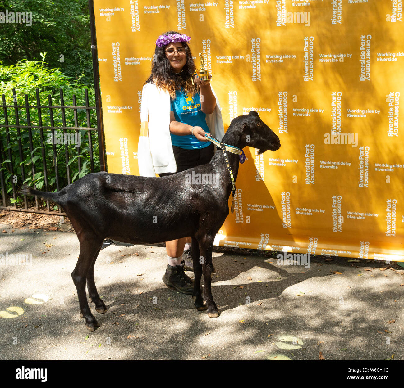 New York, NY - August 1, 2019: Goat name Bella receives award at ...
