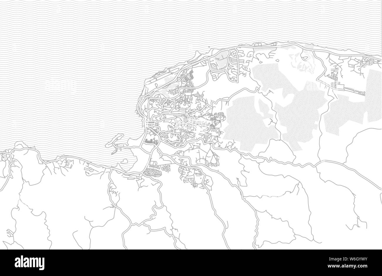Montego Bay, Saint Catherine, Jamaica, bright outlined vector map with ...