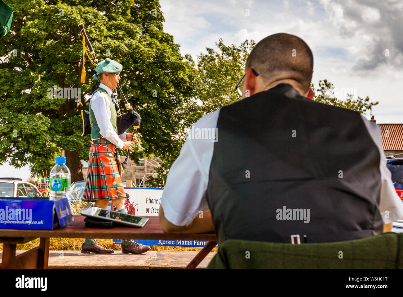 Bagpipers Contest at Highland Games in Stirling, Scotland Stock Photo ...