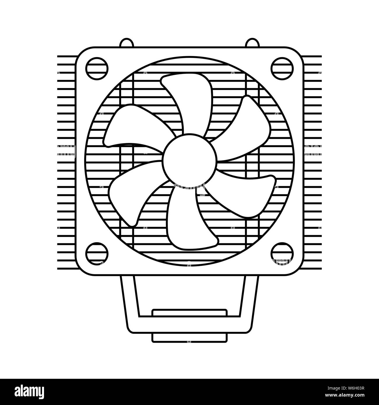 CPU Fan Icon. Outline Simple Design With Editable Stroke. Vector ...