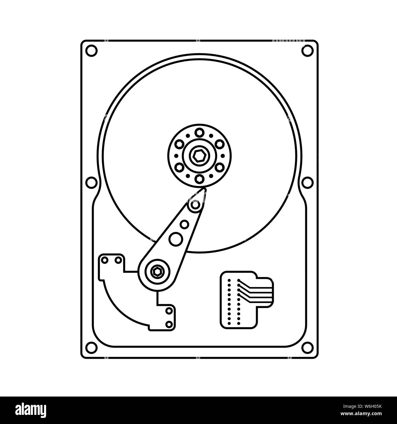HDD Icon. Outline Simple Design With Editable Stroke. Vector ...
