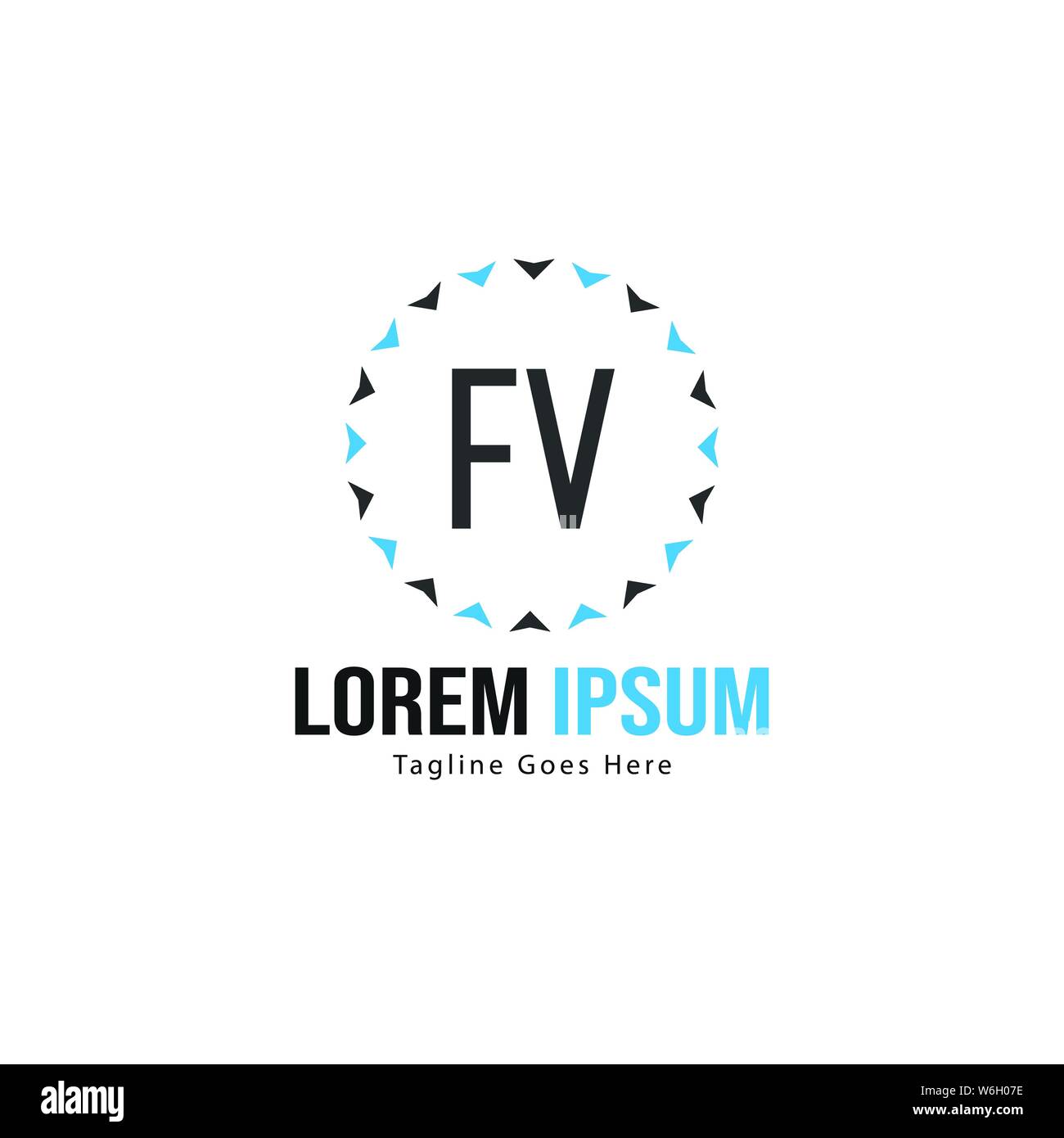 Initial FV logo template with modern frame. Minimalist FV letter logo ...