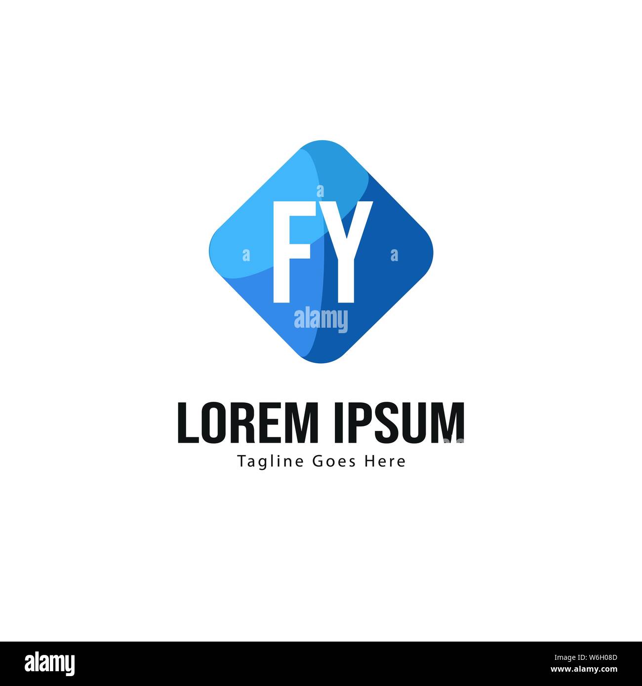 Initial FY logo template with modern frame. Minimalist FY letter logo ...