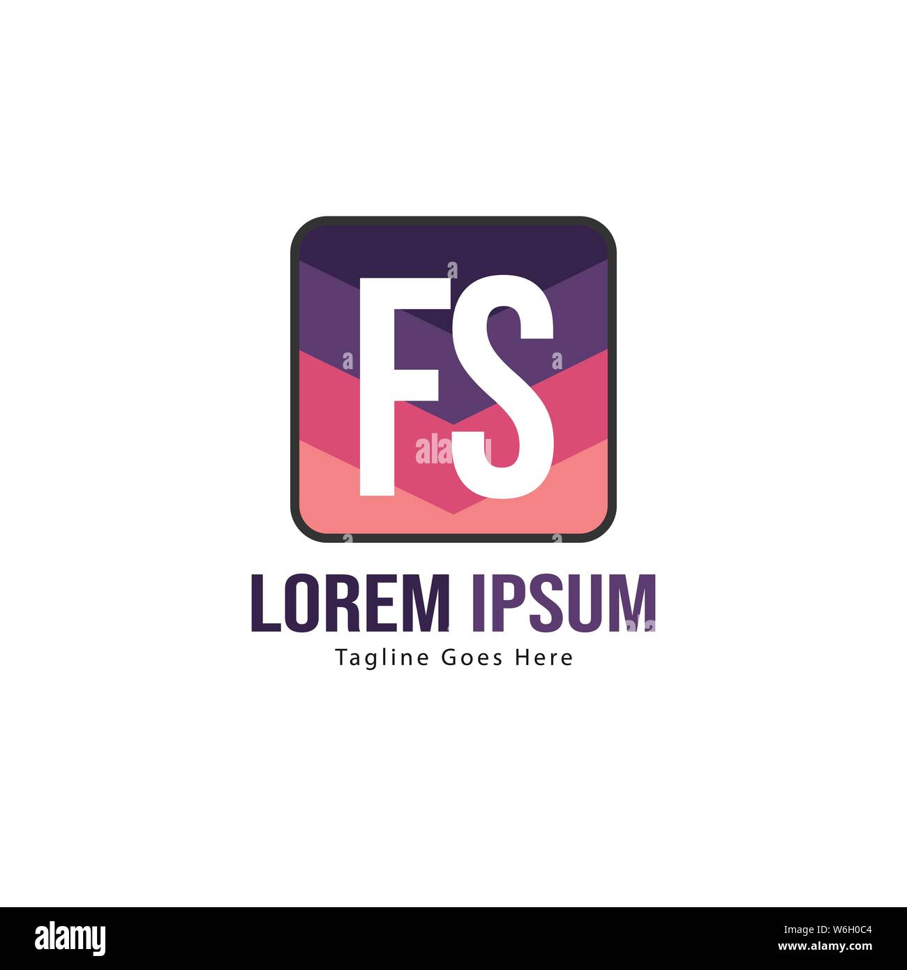Initial FS logo template with modern frame. Minimalist FS letter logo ...