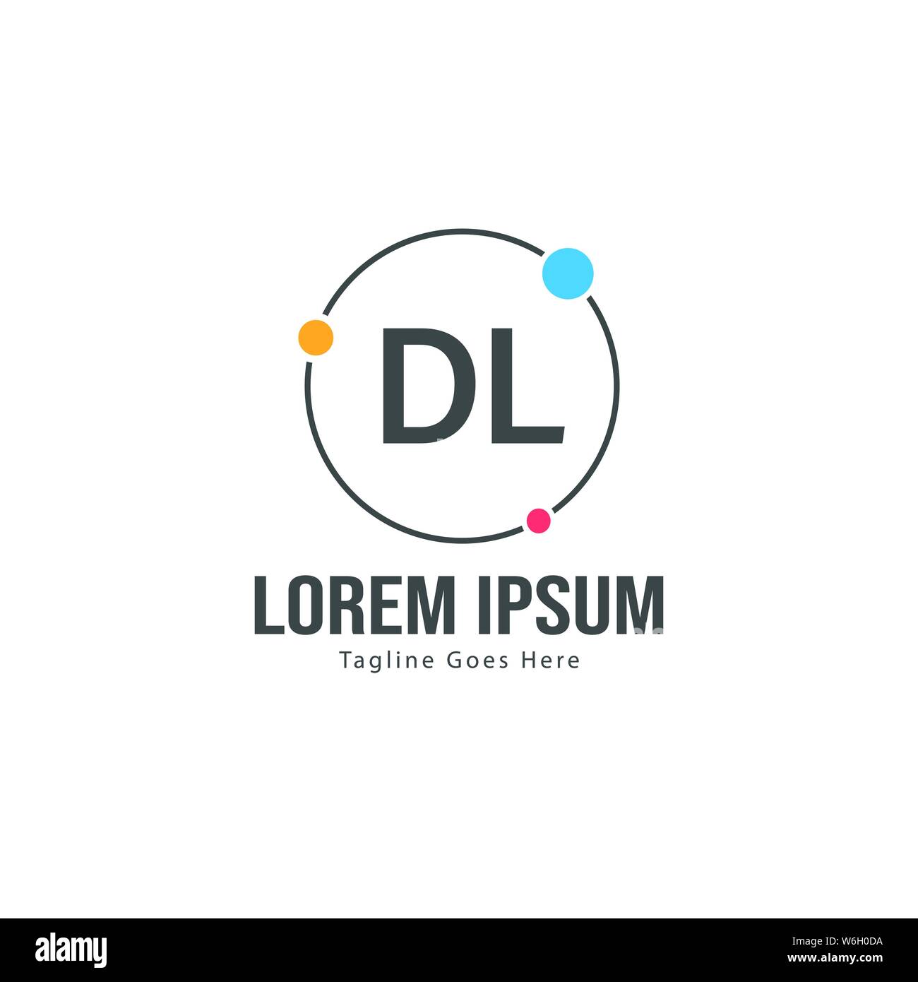 Initial DL logo template with modern frame. Minimalist DL letter logo ...