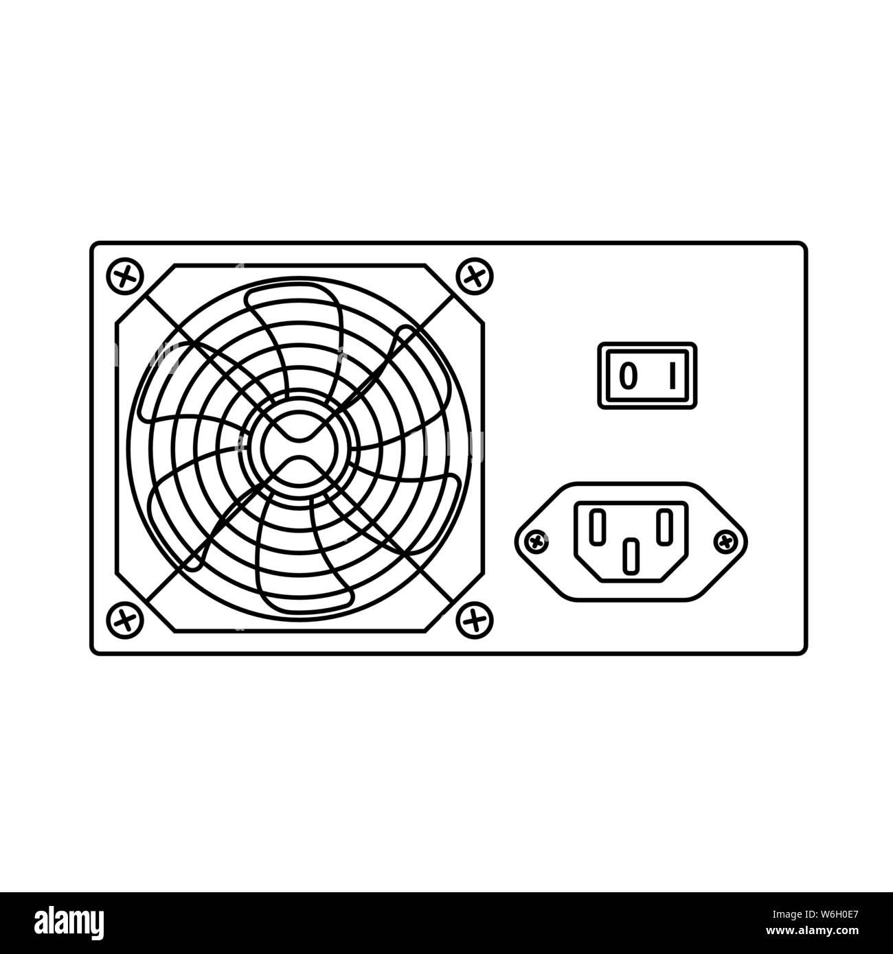 Power Unit Icon. Outline Simple Design With Editable Stroke. Vector ...